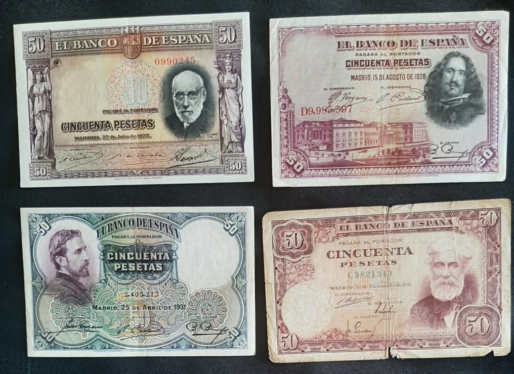 Spain - 21 banknotes - Various dates - Catawiki