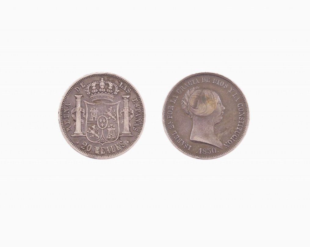 Spain. Isabel II (1833-1868). 20 Reales 1850 Madrid - Catawiki