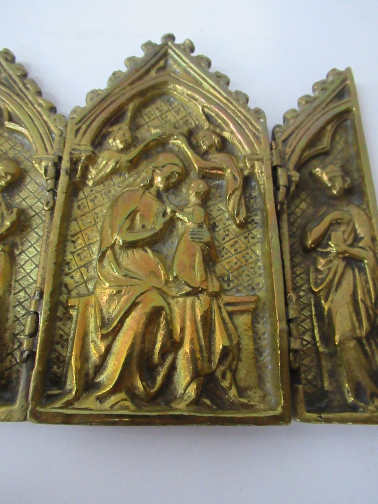 Russian bronze travel icon triptych - Bronze - Catawiki