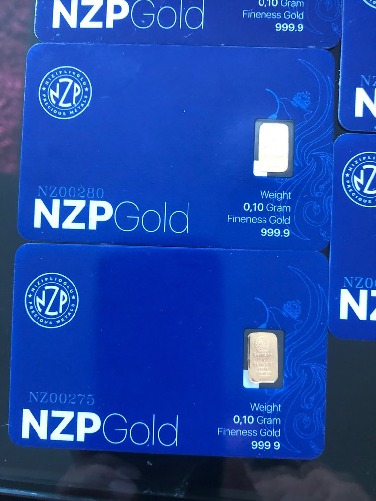 5 X 0,10 g - Gold .999 - NZP-Gold. - Sealed & with - Catawiki