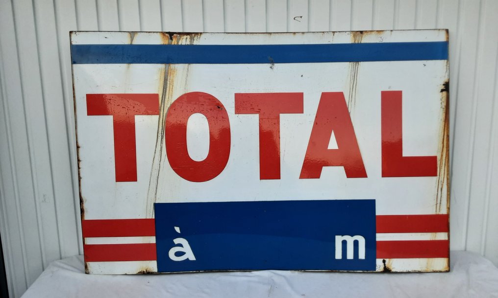 Total - Advertising sign (2) - Enamel - Catawiki