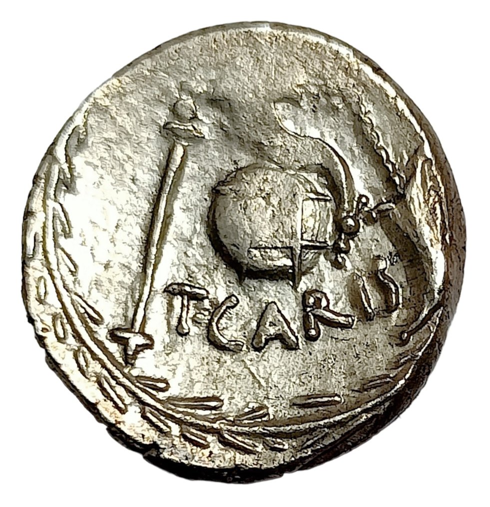Roman Empire. T. Carisius, 46 BC. AR Denarius, Rome - Catawiki