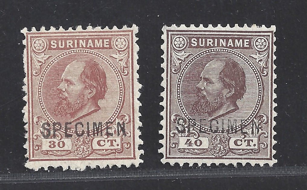 Curacao and Suriname 1873/1889 - King Willem III with - Catawiki