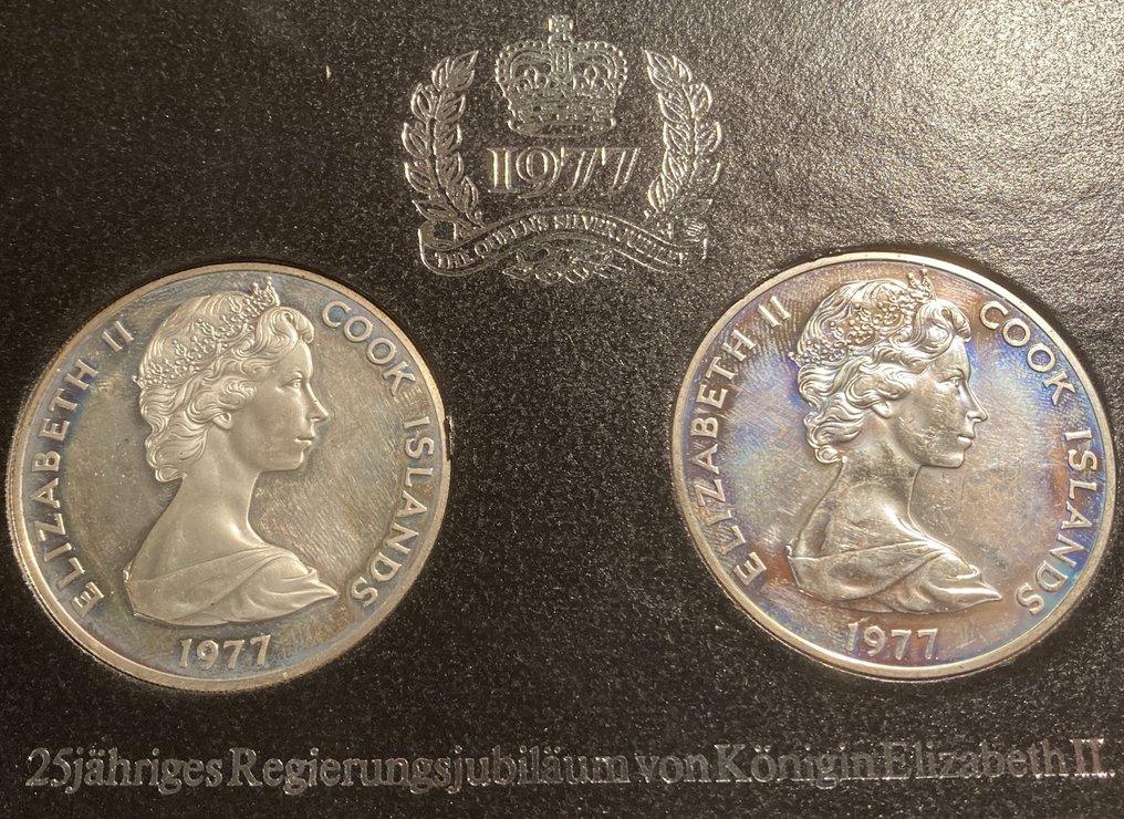 Cook Islands. Elizabeth II. 25 Dollars 1977 ''25 Years - Catawiki
