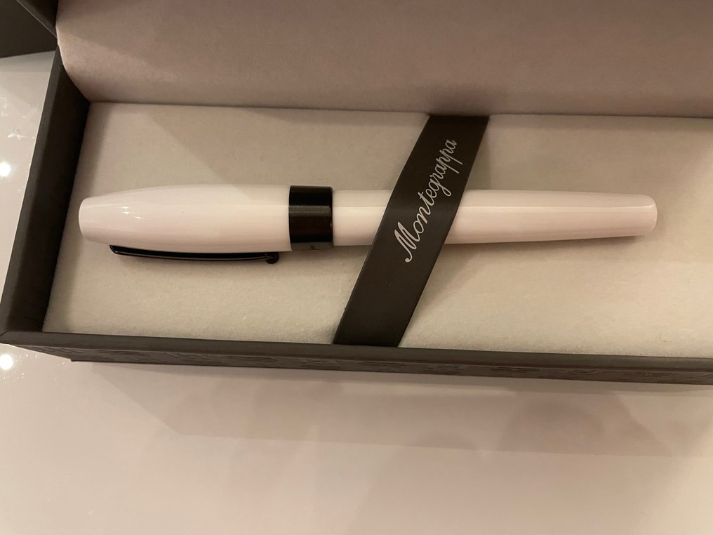 Montegrappa - Fortuna white rutenio - Penna Roller - nuova - 100% ...