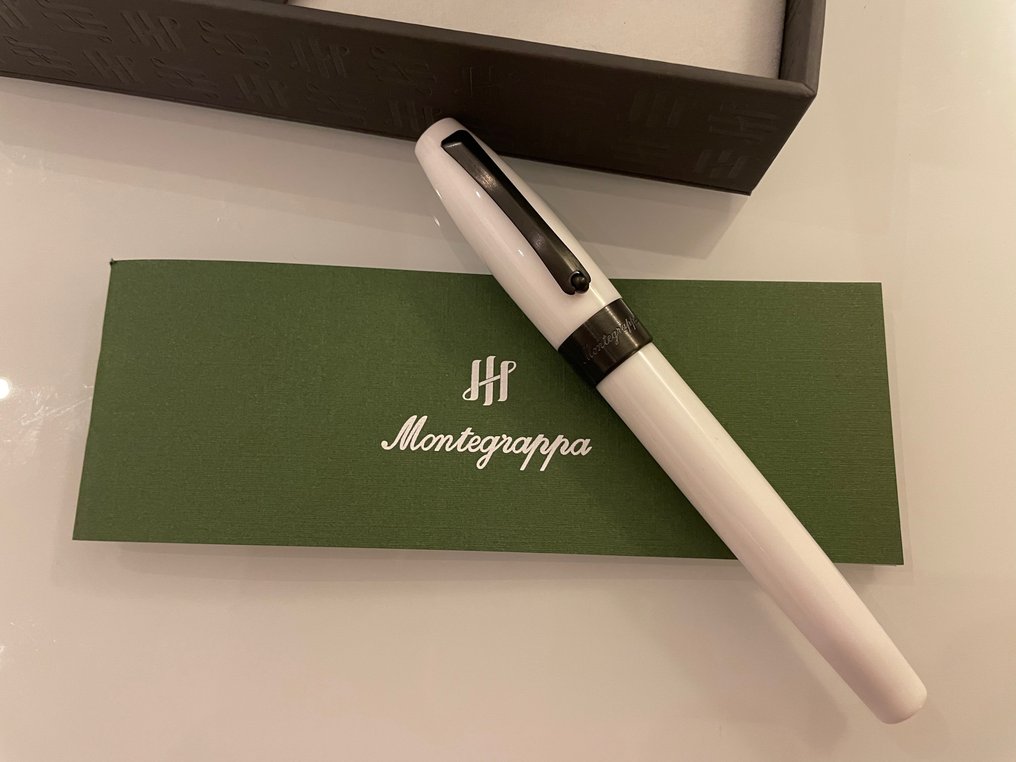 Montegrappa - Fortuna white rutenio - Penna Roller - nuova - 100% ...