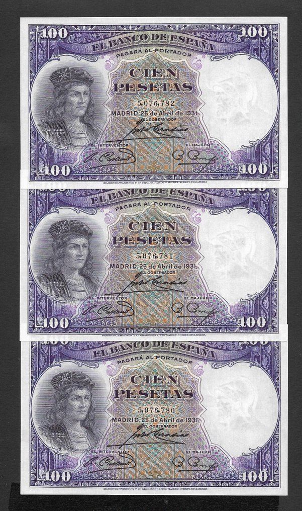 Spain - 8 banknotes - Various dates - Consecutives included - Catawiki