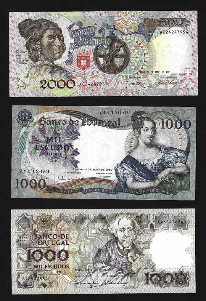 Portugal - 9 banknotes - Various dates - Catawiki