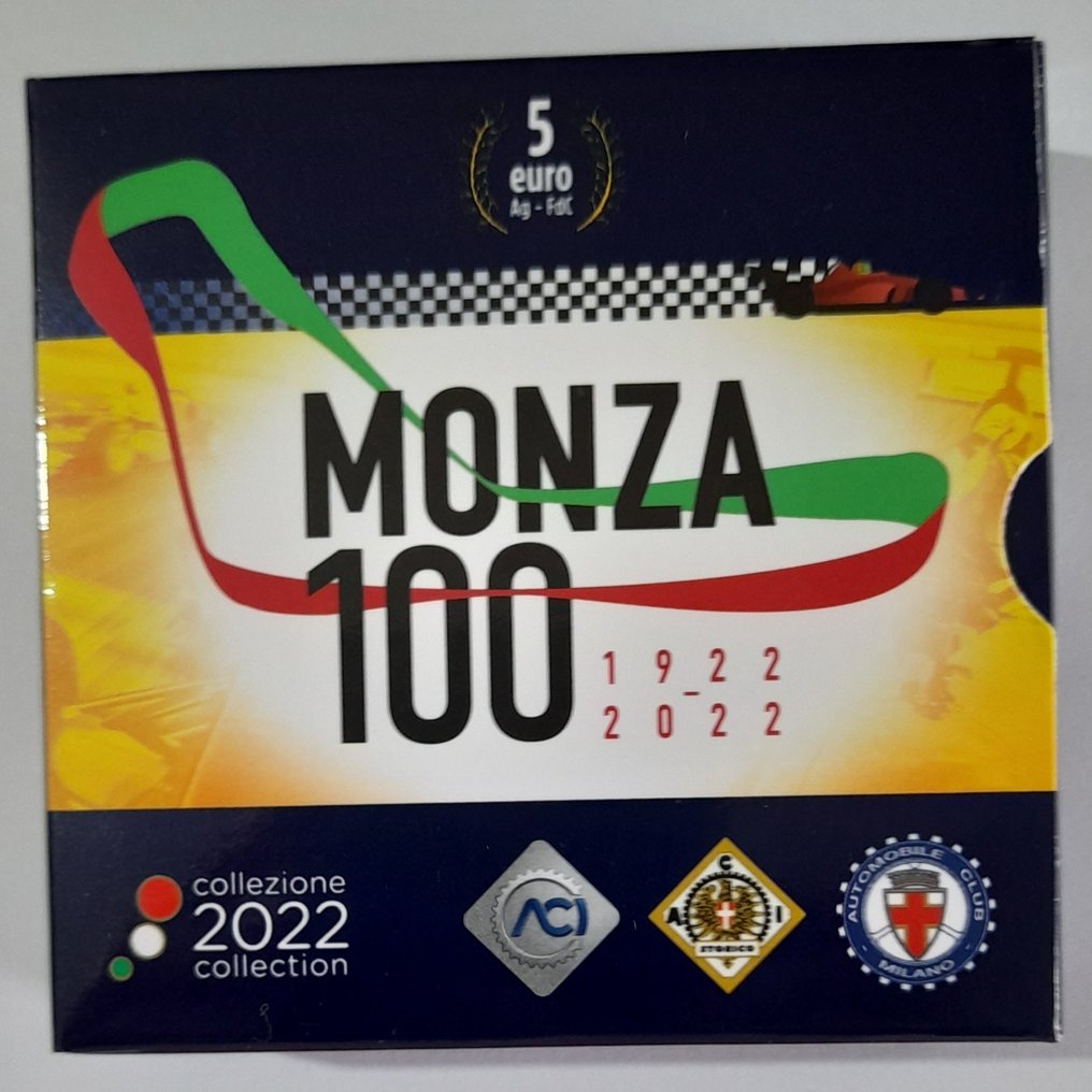 Italy. 5 Euro 2022 - 100 Anniversario Autodromo Nazionale - Catawiki