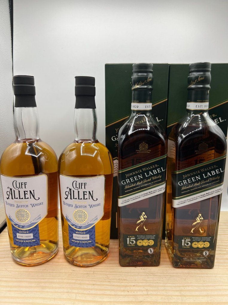 2 x Cliff Allen Premium + 2 x Johnnie Walker 15yo Green - Catawiki