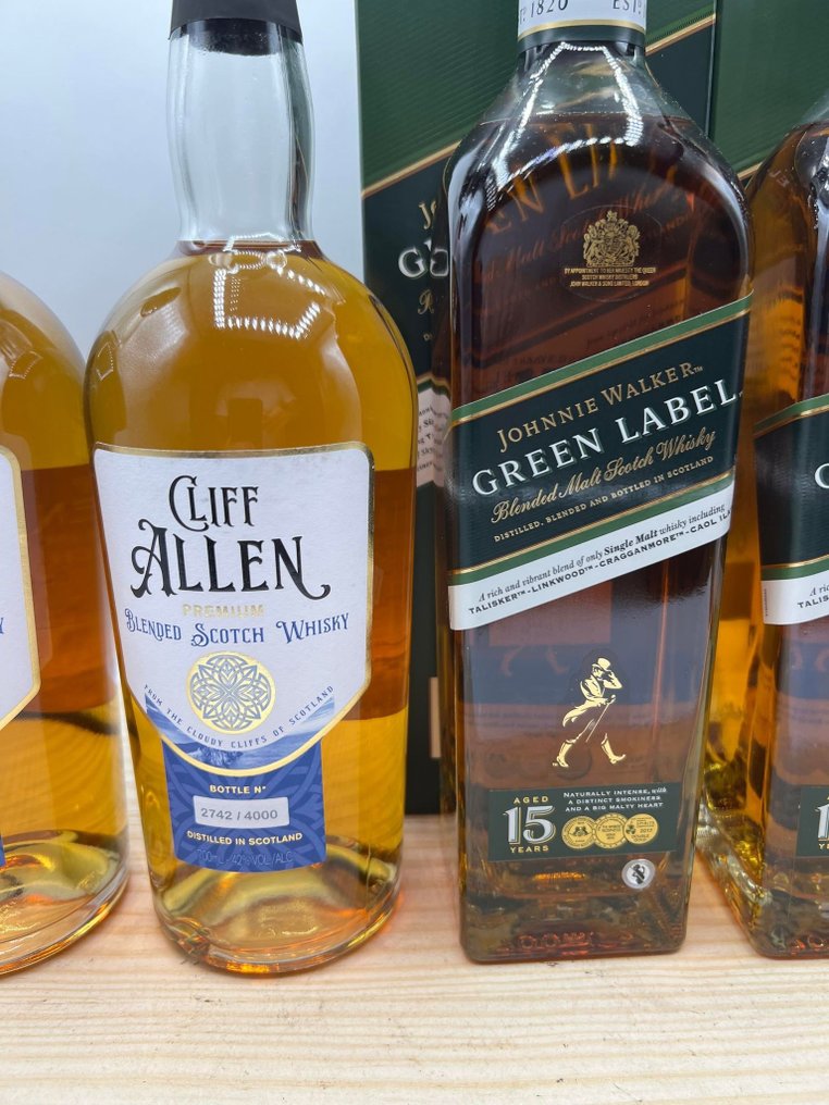 2 x Cliff Allen Premium + 2 x Johnnie Walker 15yo Green - Catawiki