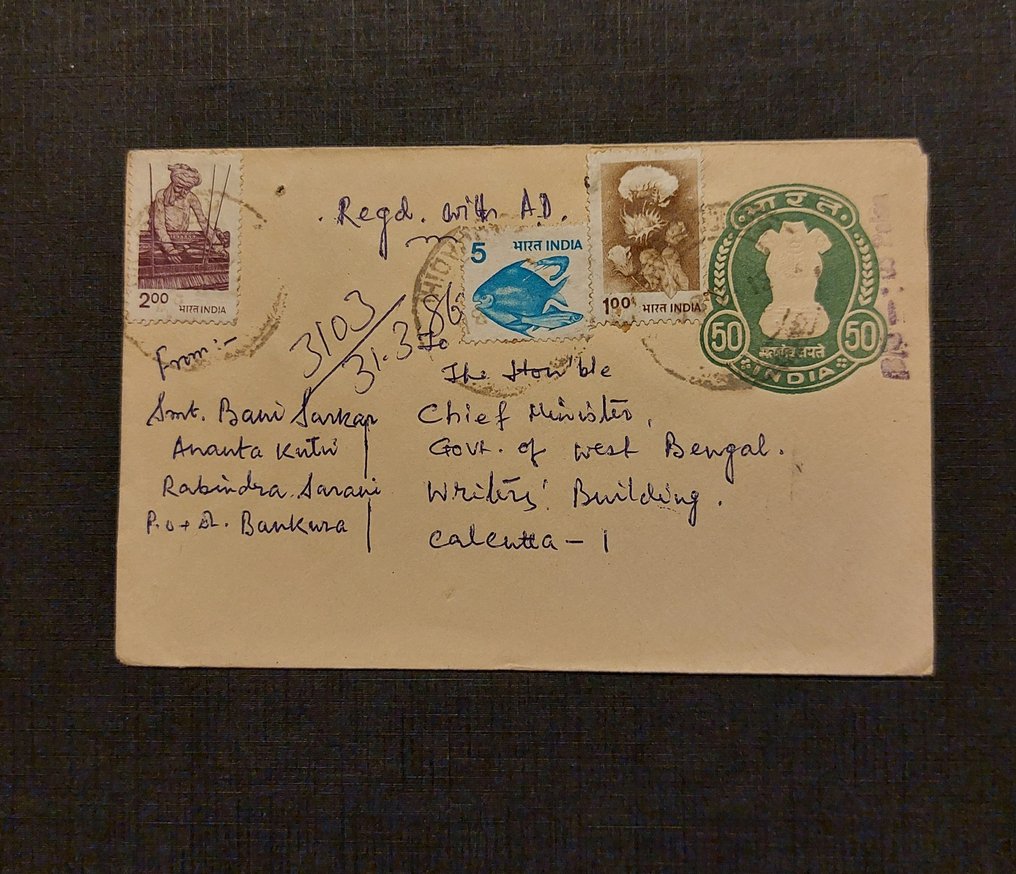 India 1905/1950 - Beautiful lot of very old Indian letters. - Catawiki