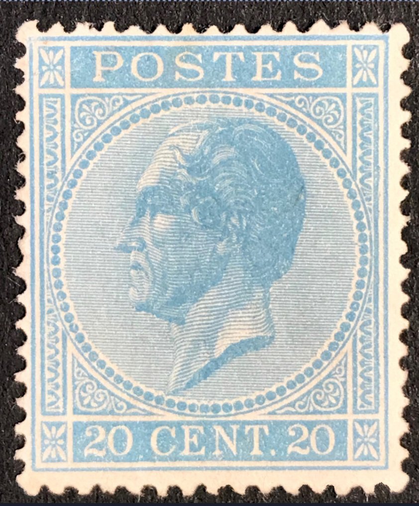 Belgique 1865/1866 - Léopold Ier de profil - 18A - 20 centimes Outremer - Beau centre - OBP 18A ...