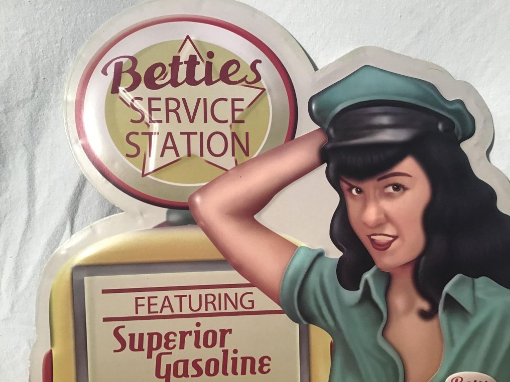 Gasoline pin up - Insegna (1) - Acciaio - Catawiki