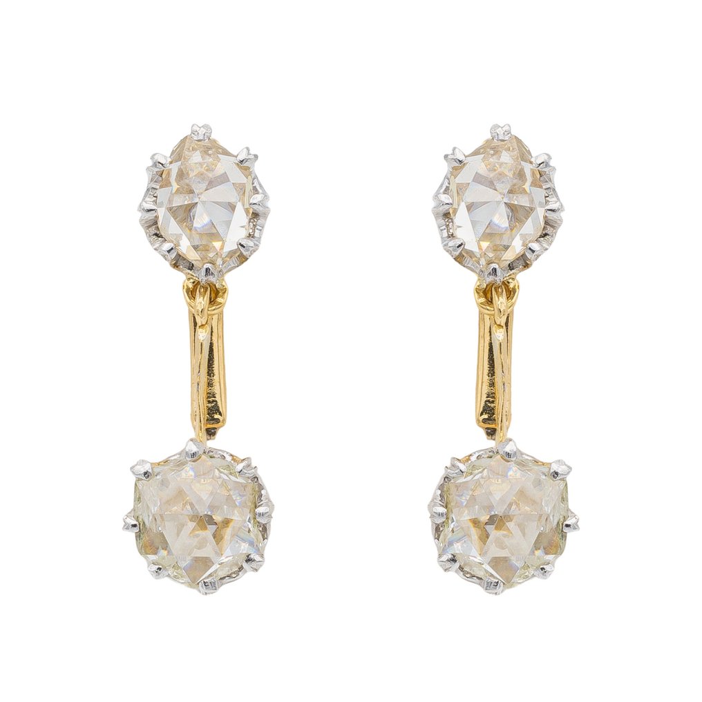 18 kt. Yellow gold - Earrings Diamond - Catawiki