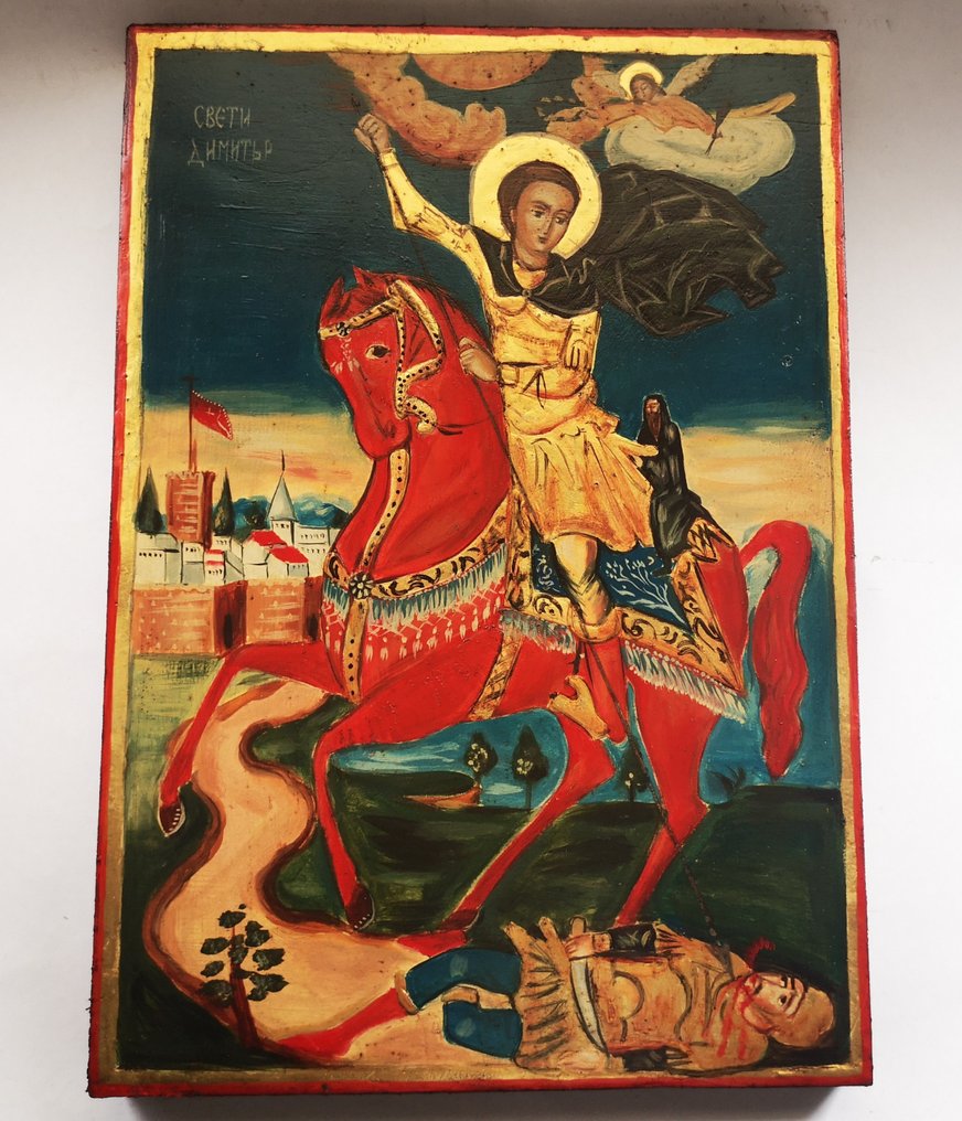 Handbemalte Ikone des Heiligen Demetrius von Thessaloniki - Holz ... Handbemalte Ikone des Heiligen Demetrius von Thessaloniki - Holz ...