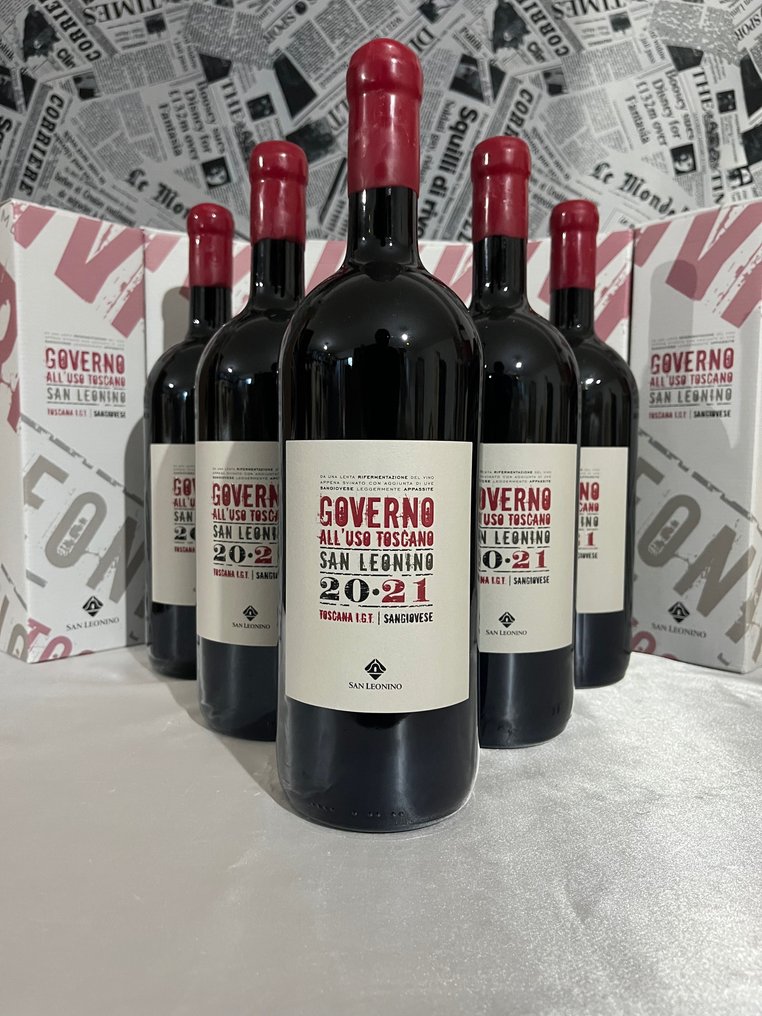 2021 San Leonino “ Governo all’uso Toscano “ - Toscana IGT - 6 Magnum (1,5 L) - Catawiki