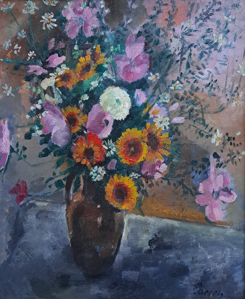 Willem Paerels (1878-1962) - Kleurrijk bloemstilleven in vaas - Catawiki