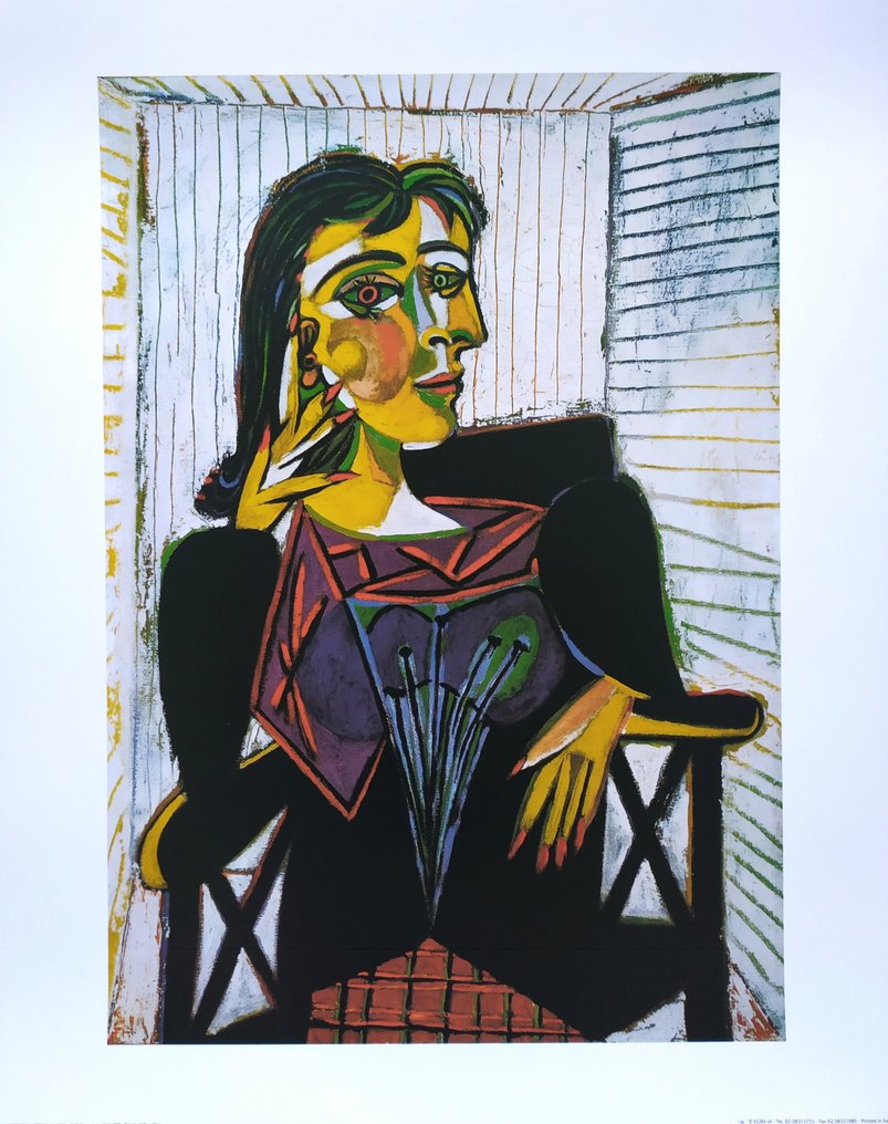 Pablo Picasso (1881-1973) (after) - "Portrait of Dora Maar, 1937". Authorized offset edition ...