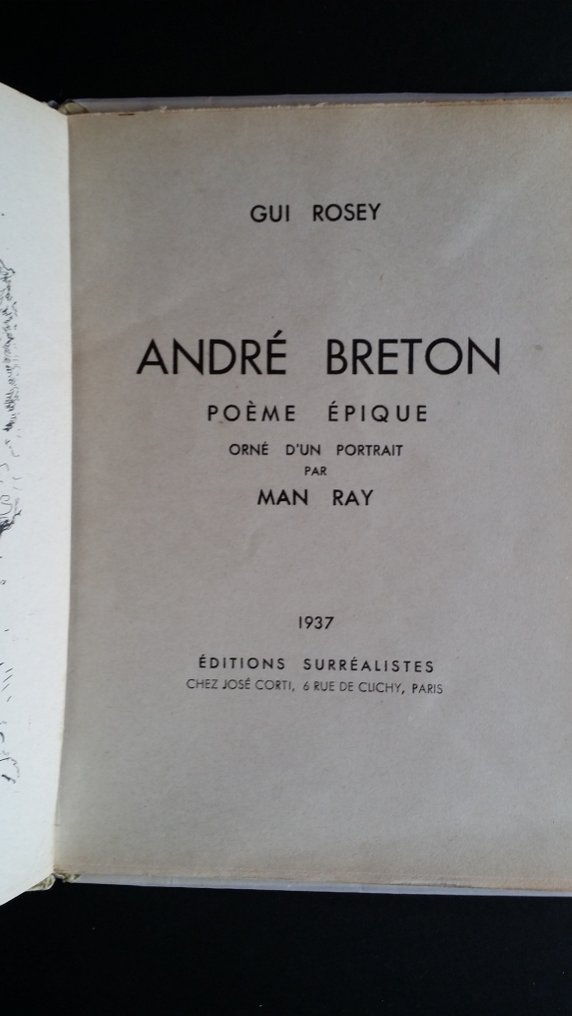 Gui Rosey, André Breton, Man Ray - Poème Épique [Signed with dedication ...