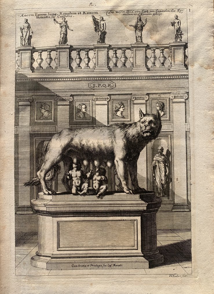 Johann Jacob von Sandrart (1655–1698) - Lupa con Romolo e Remo - Catawiki
