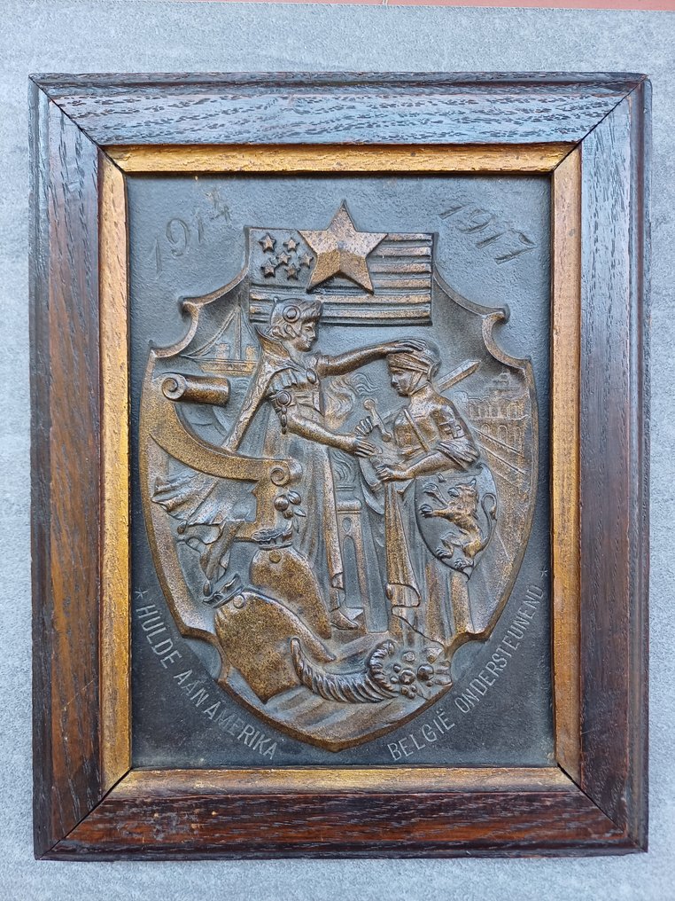 Belgium - WW1 1914-1917 Plaque American intervention in - Catawiki