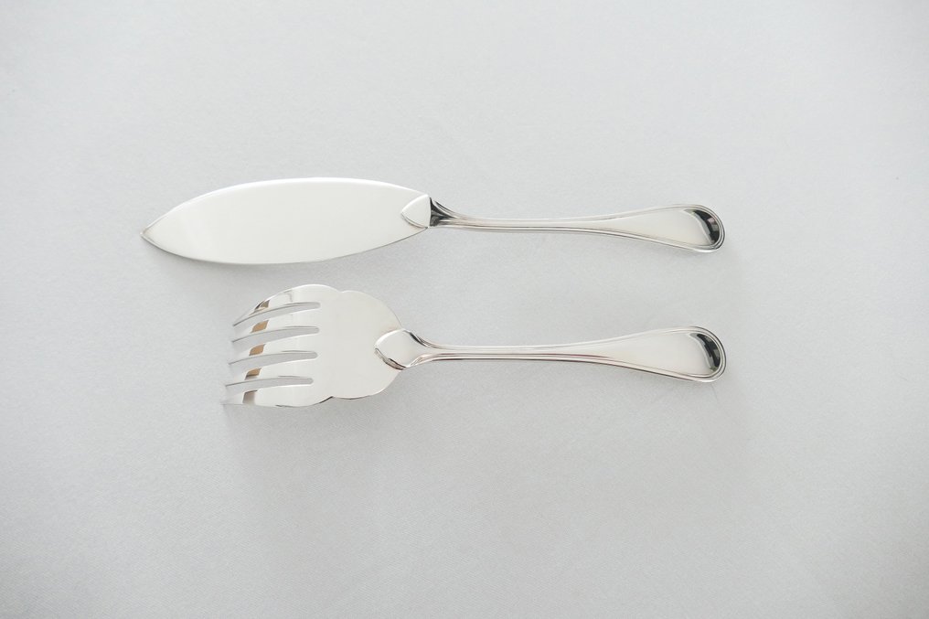 Christofle - Christofle - Albi - Silver plated fish serving cutlery ...