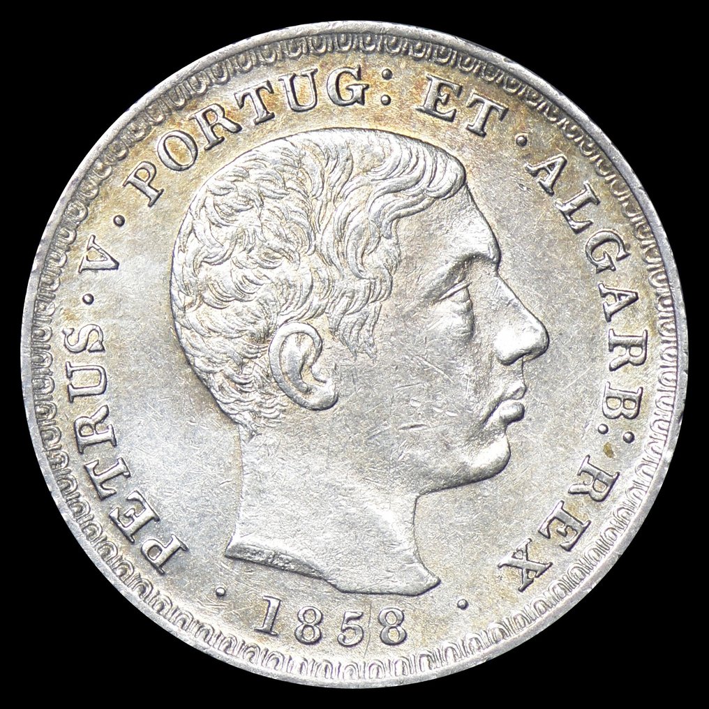 Portugal. D. Pedro V (1853-1861). 500 Reis 1858 - Catawiki