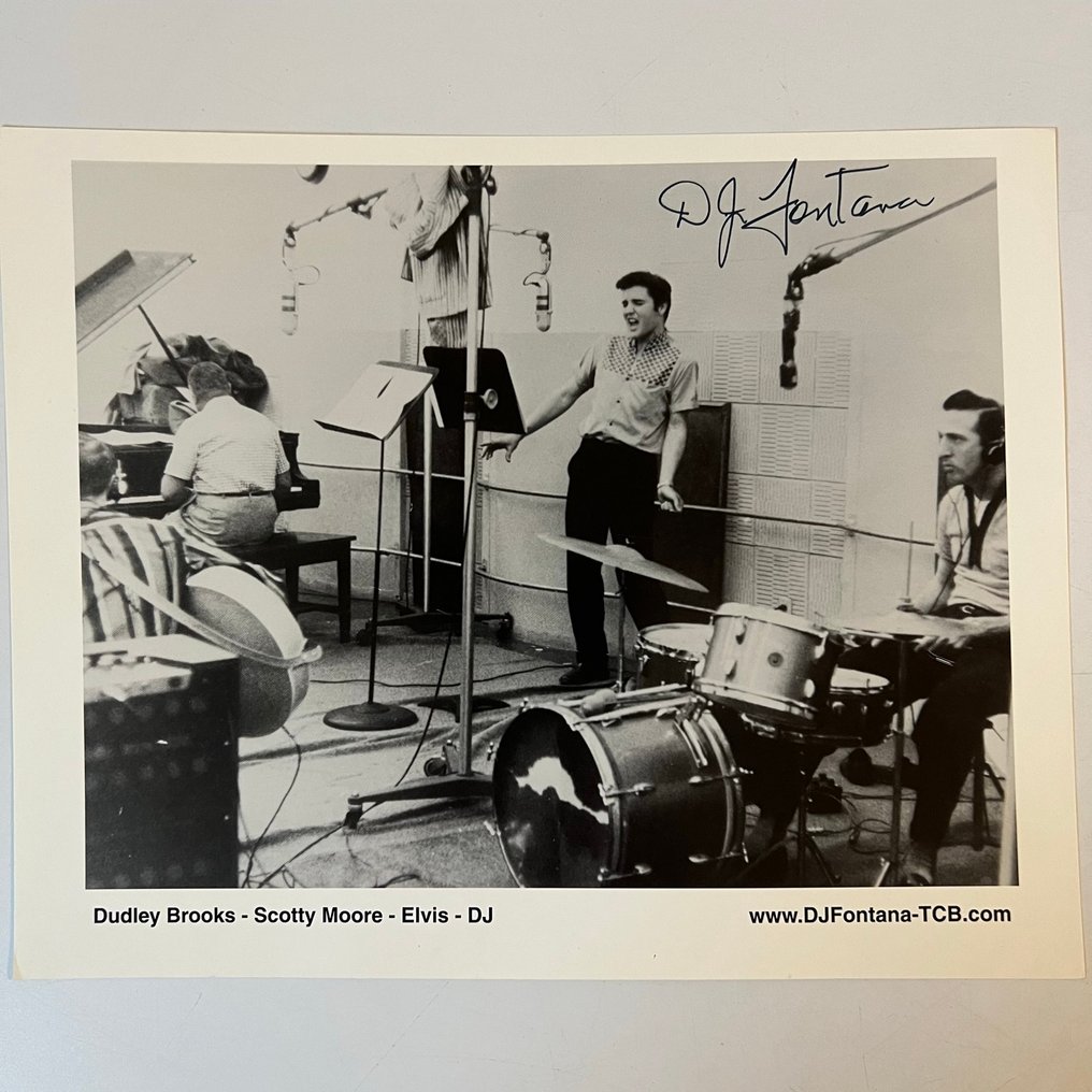 Elvis Presley And Related Photo Signed By D J Fontana Elviss First