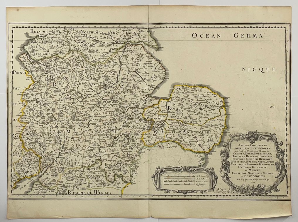 U.K., Map - England; Sanson, Nicolas d Abbeville - Anciens Royaumes de ...