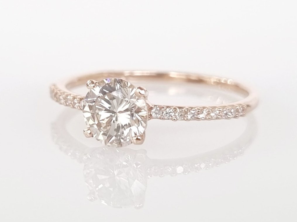 14 kt. Pink gold - Engagement ring - 0.90 ct Diamond - Catawiki
