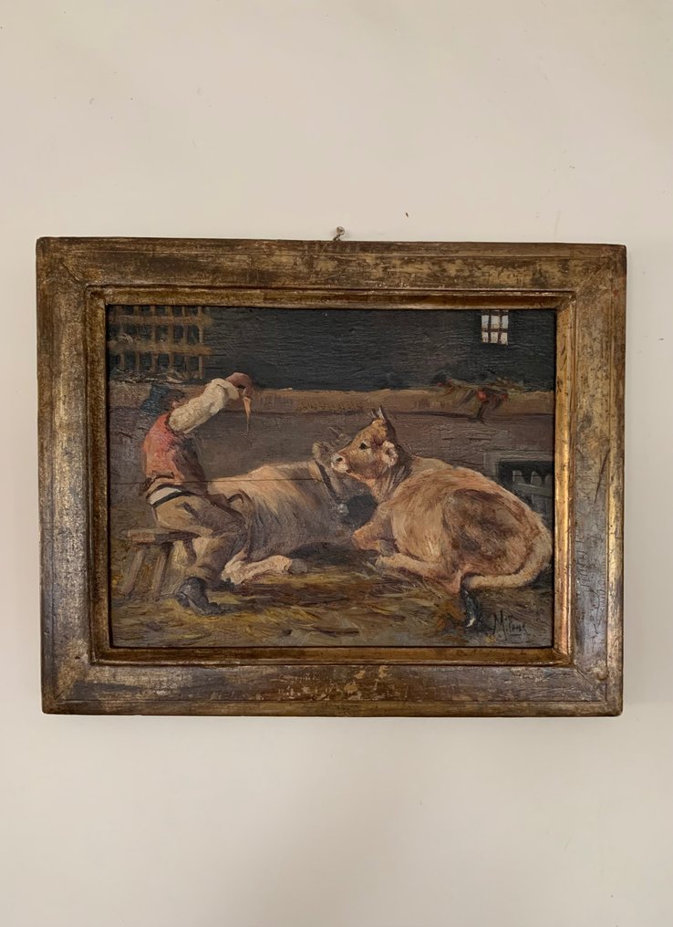 Antonio Milone (1834-1919) - Scena campestre - Catawiki