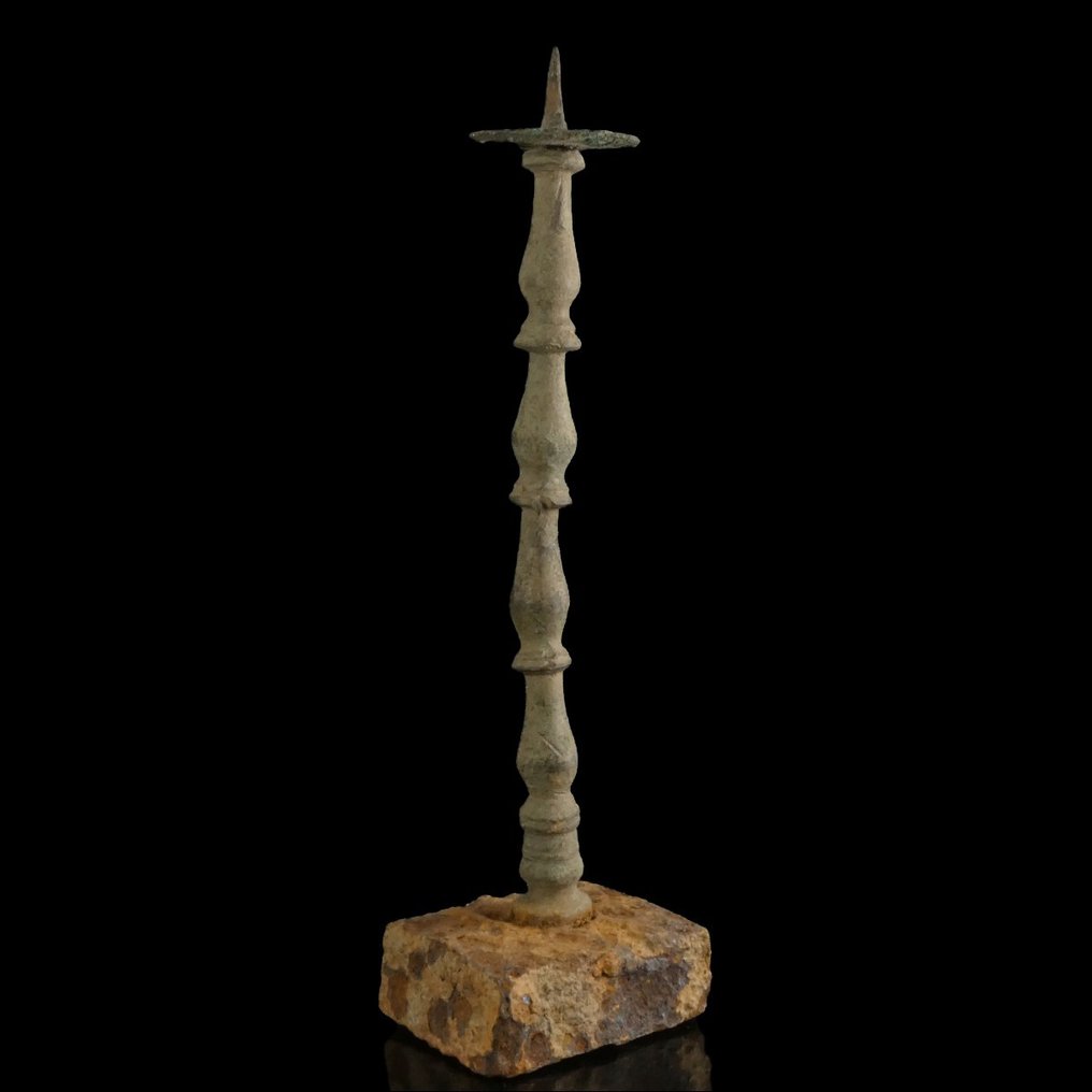 Late Roman/Early Byzantine Bronze Lamp-stand Candlestick, large size ...