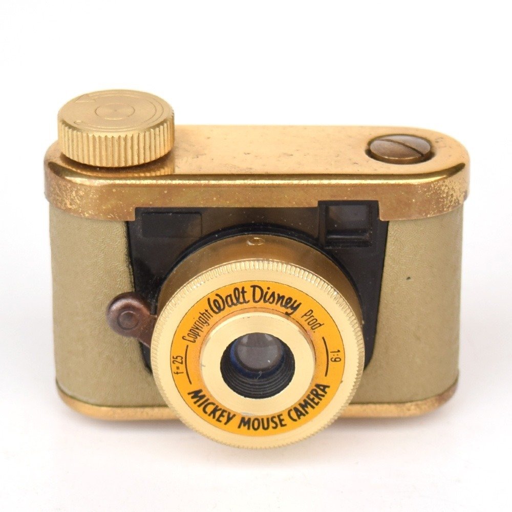 Collectors item: Walt Disney Mickey Mouse miniatuur camera GOUDKLEURIG ...