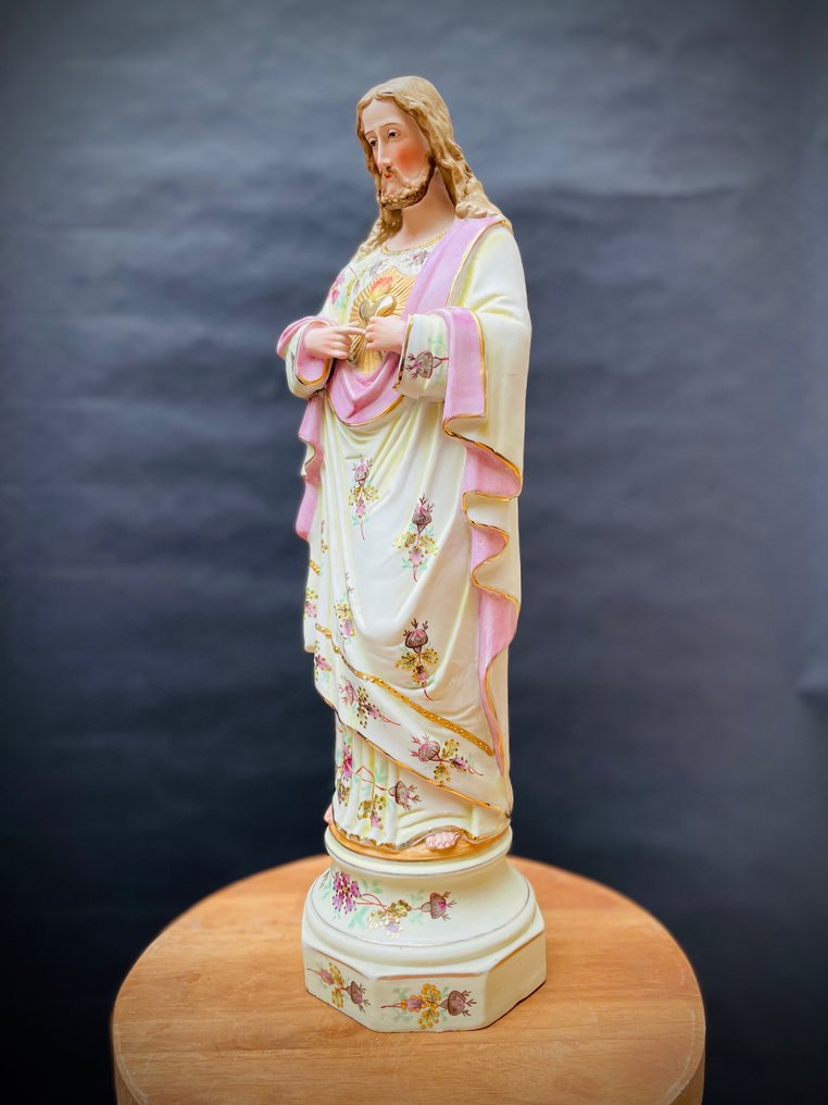 Antik staty "Kristi heliga hjärta". (1) - Kex - Första halvan av 1900-talet - Catawiki