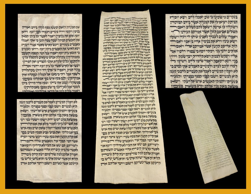 Torah Bible Jewish Vellum Manuscript Fragment 300 Yrs Old From Germany ...