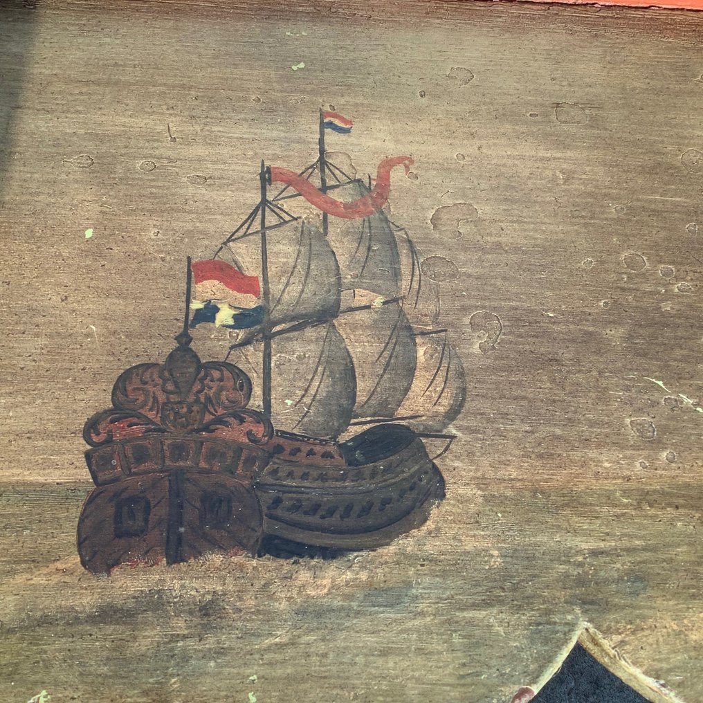 Dutch box bed step bench - Folk Art - Wood - 19th century - Catawiki