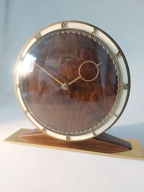 Horloges de table/bureau - Horloge de table art déco - Kienzle - Bauhaus - Bois, Laiton, Verre ...
