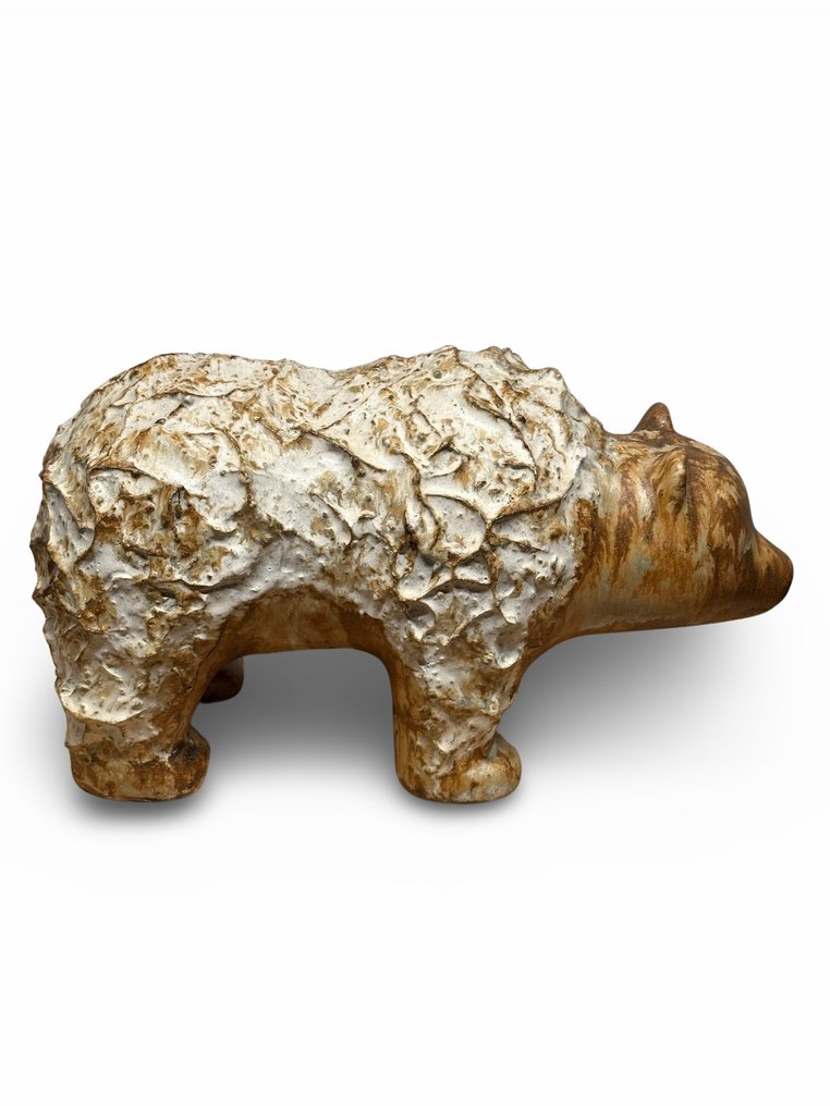 Ego Stengods - Willy Fischer - Sculpture, Keramische Beer - 13 cm ...