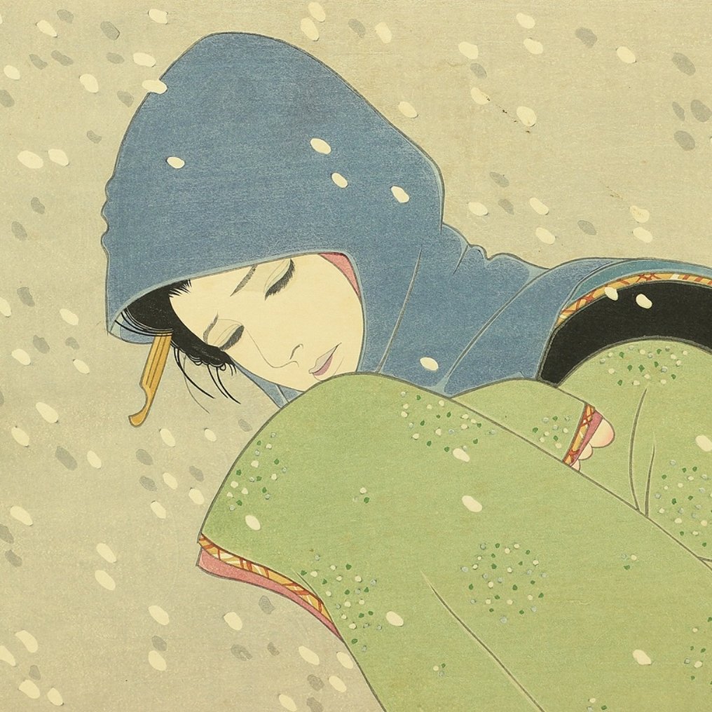 Sasameyuki「ささめ雪」(Light Snow Fall) - 1975 - Iwata Sentaro 岩田専太郎 (1901 ...