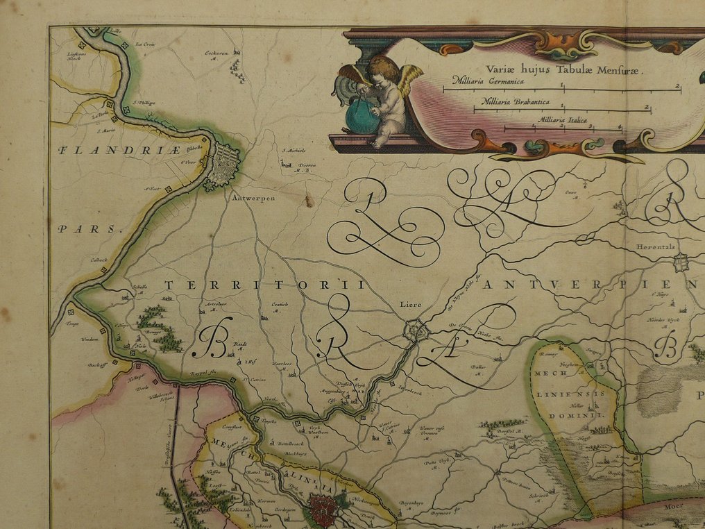 Europa, Mappa - Belgio / Mechelen / Aarschot / Anversa / Lovanio; Willem en Joan Blaeu ...