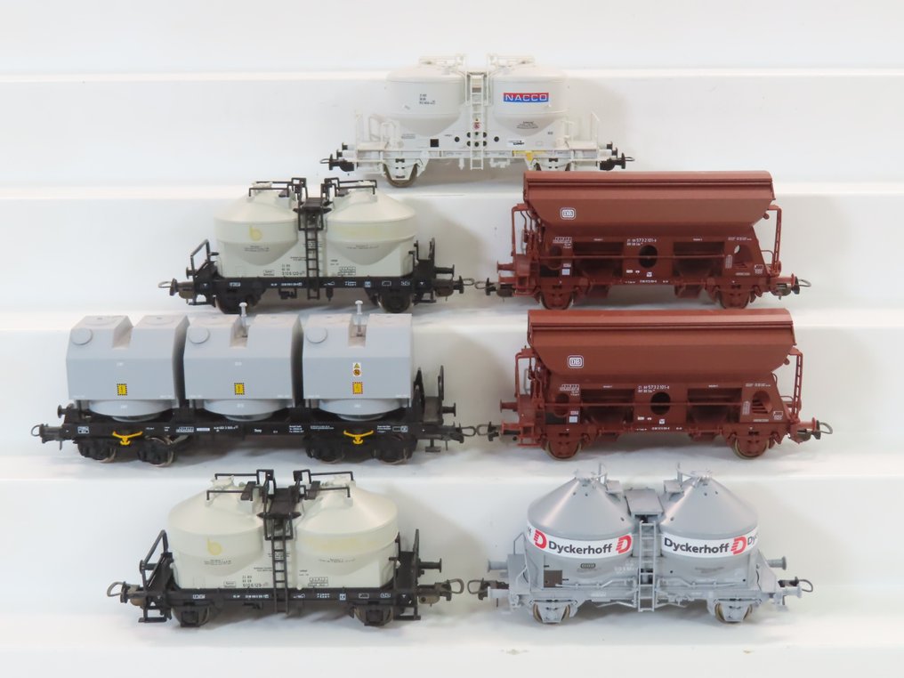 Piko H0 - o.a. 95005/54696/58035/54454 - Modellbahn-Güterwagen (7) - 7x 2-achsiger Güterwagen ...