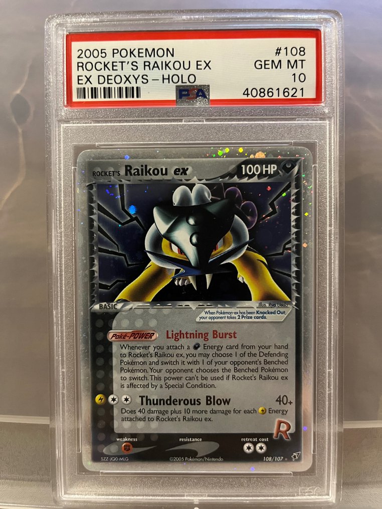 Pokémon - 1 Graded card - ROCKET’S RAIKOU EX HOLO EX DEOXYS PSA 10! 2005 - Raikou - EX - PSA 10 ...