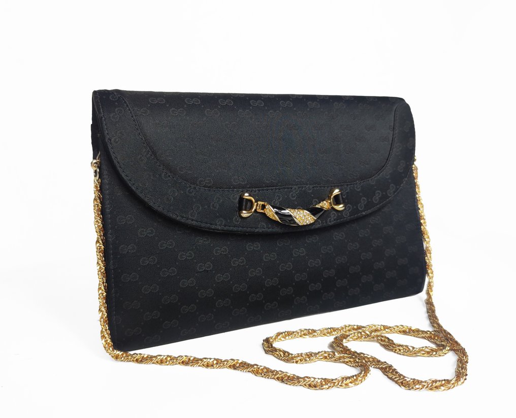 Gucci - Rara Minibag Horsebit Vintage Monogramma GG con Catena Dorata ...