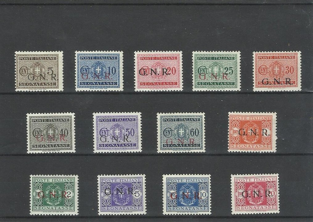 Italy Kingdom 1944 - Postage due G.N.R. 13V - Segnatasse con sovrastampa G.N.R. 13v (tiratura ...