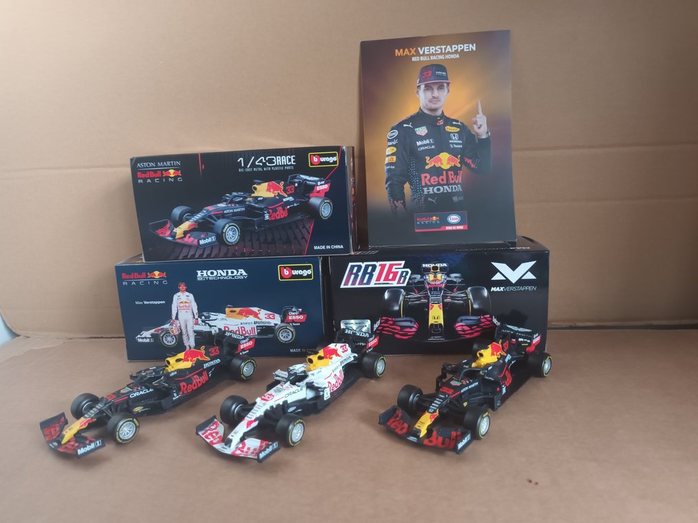 Bburago 1:43 - 4 - Model race car - Red Bull Racing - Rb16/Rb16b Abu Dhabi/Rb16b Turkije - 2020 ...