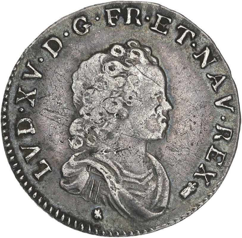 France. Louis XV (1715-1774). 1/10 Écu Vertugadin 1716-CC, Besançon ...