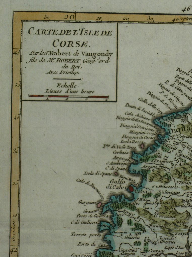 França, Mapa - La Corse / Córsega; George Louis le Rouge - Carte de L ...