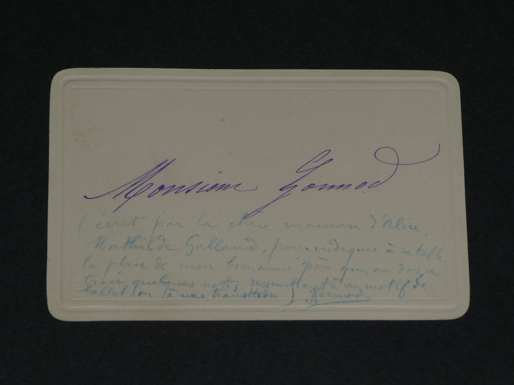 Charles Gounod - Trois portées musicales autographes. Beau souvenir d ... Charles Gounod - Trois portées musicales autographes. Beau souvenir d ...