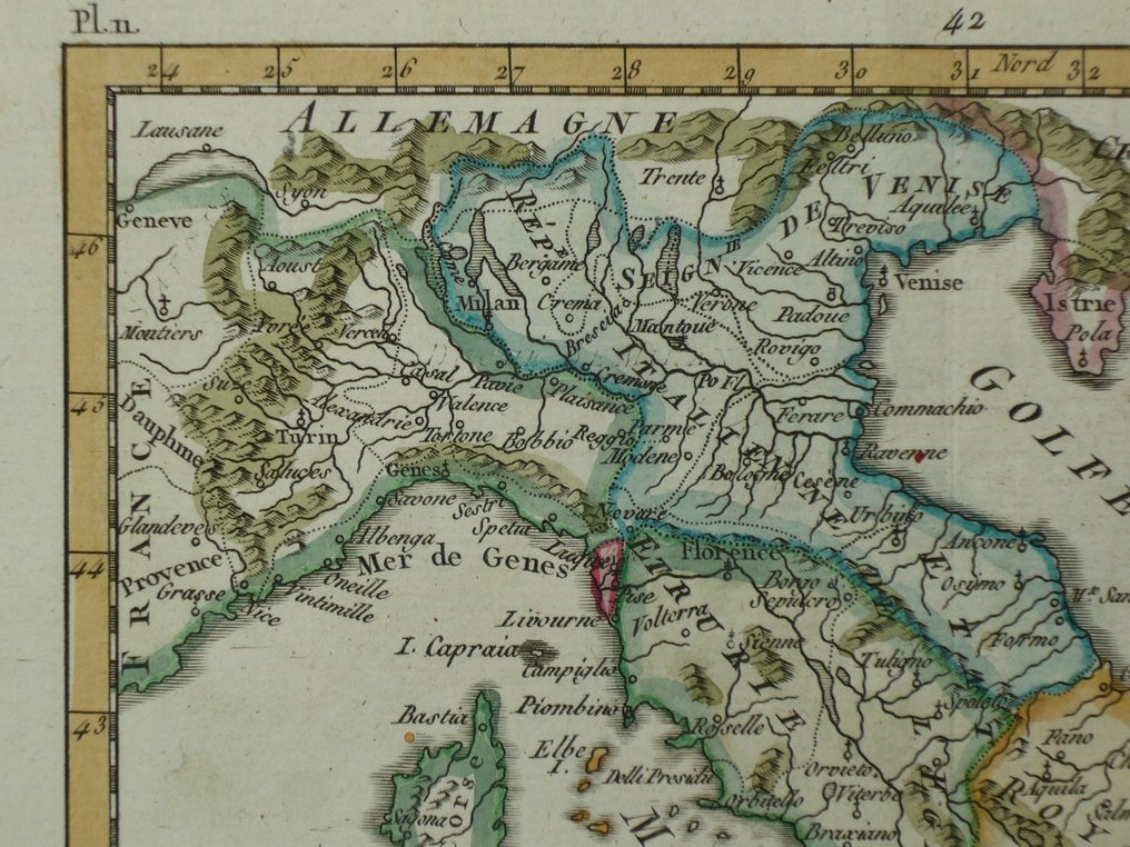 Italia, Mappa - Sicilia/Sardegna/Corsica; George Louis le Rouge - L ...